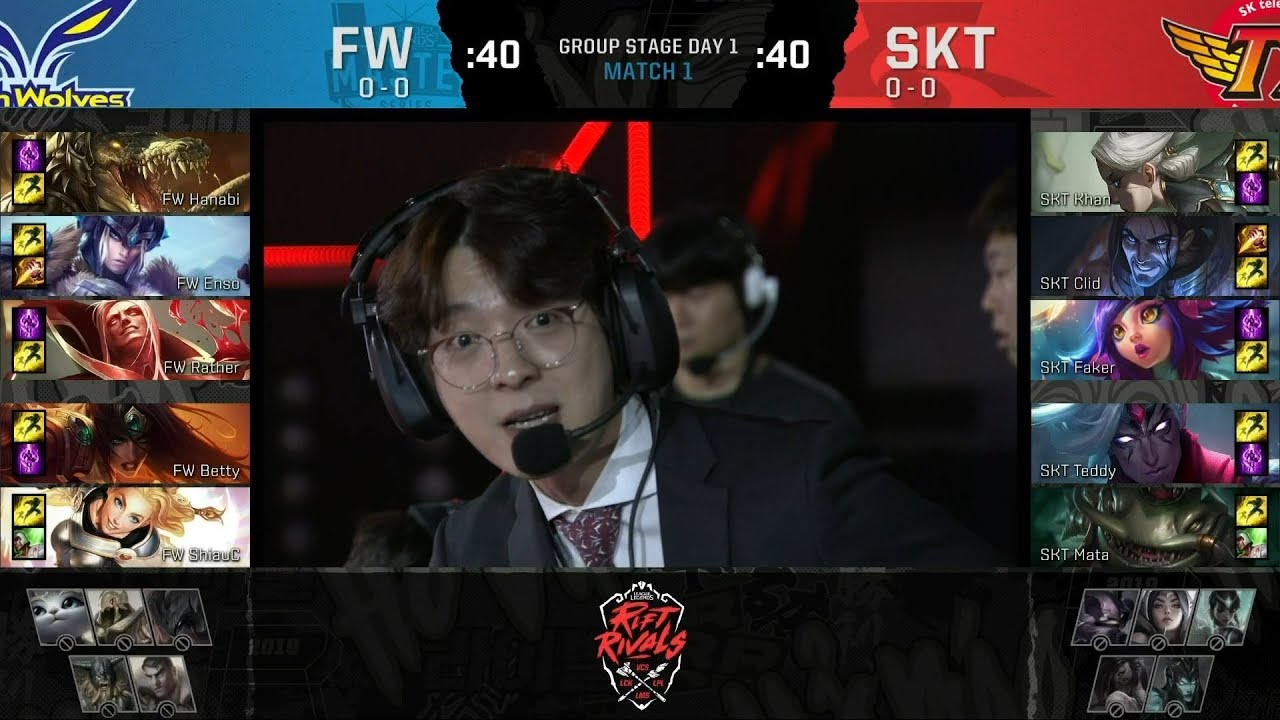 【2019亞洲對抗賽】第一天 SKT vs FW - YouTube