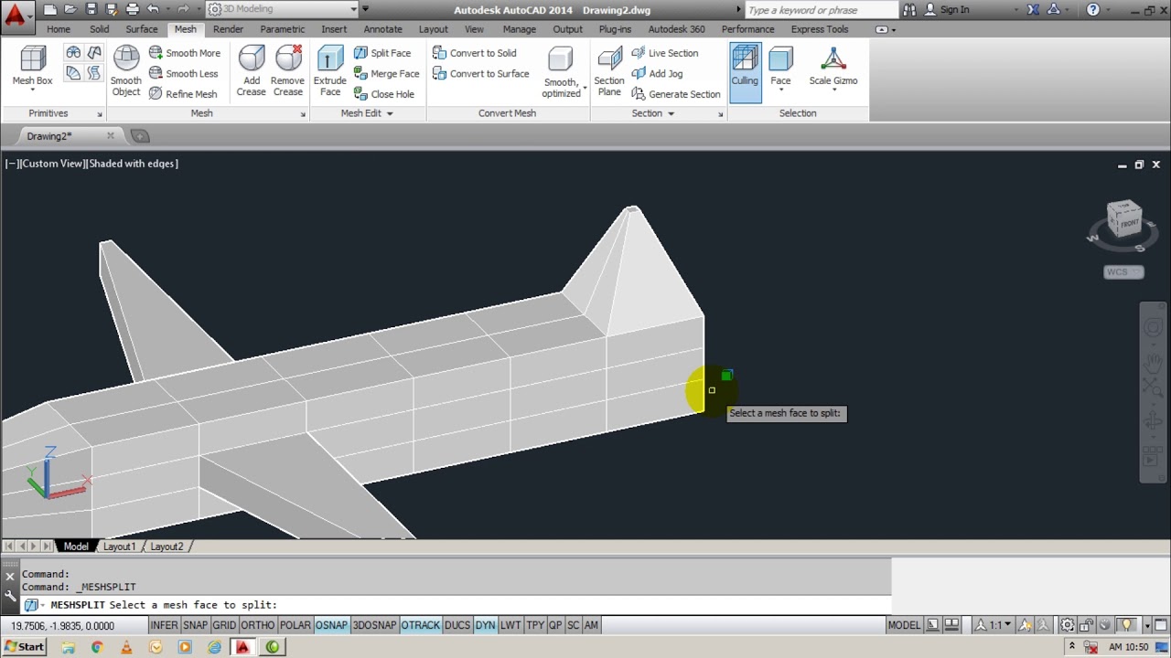 Making Aeroplane in AutoCad - YouTube
