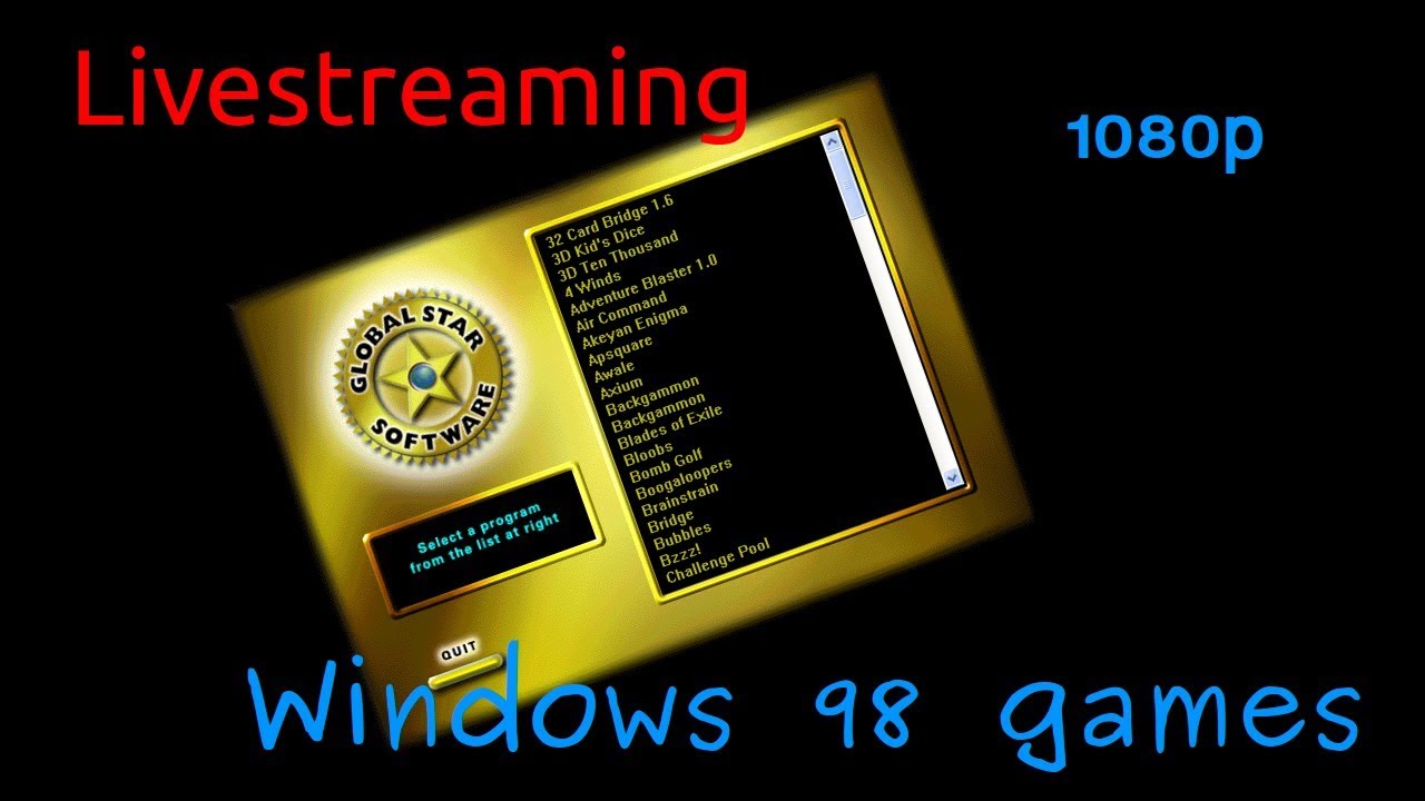 Streaming 1080p Windows 98 games - YouTube