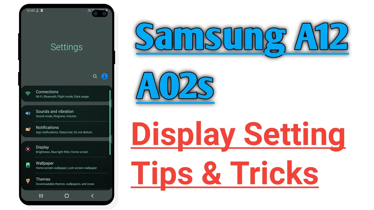 Samsung A12, A02s Display Setting Tips And Tricks - YouTube