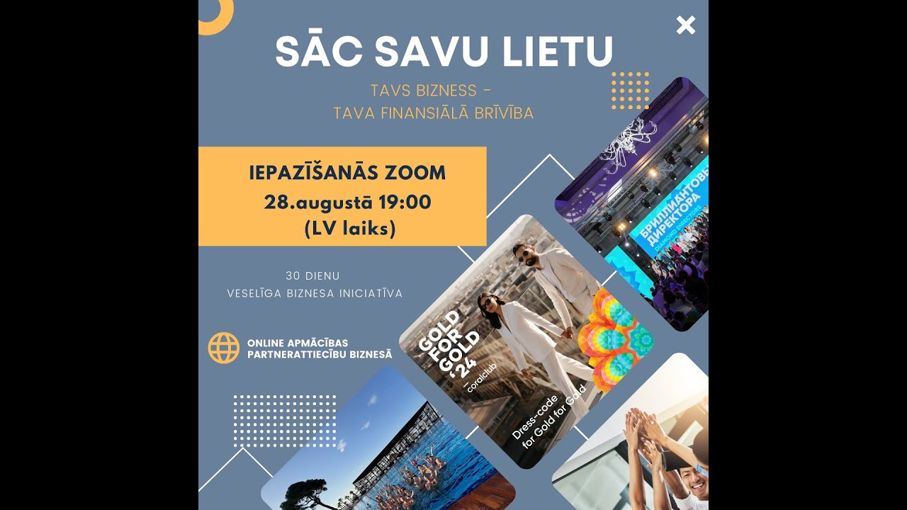 SĀC SAVU LIETU iepazīšanās ZOOM - YouTube