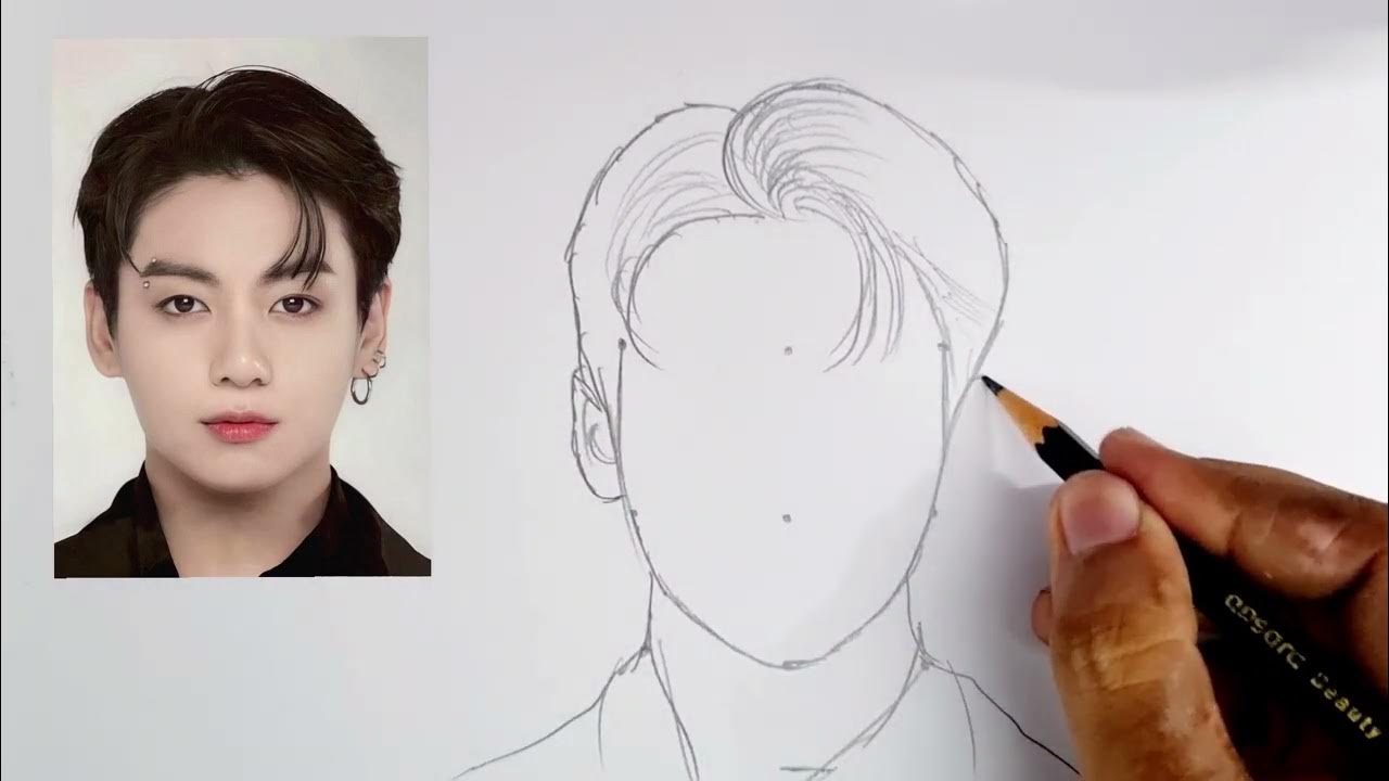 How to draw BTS Jungkook drawing - YouTube