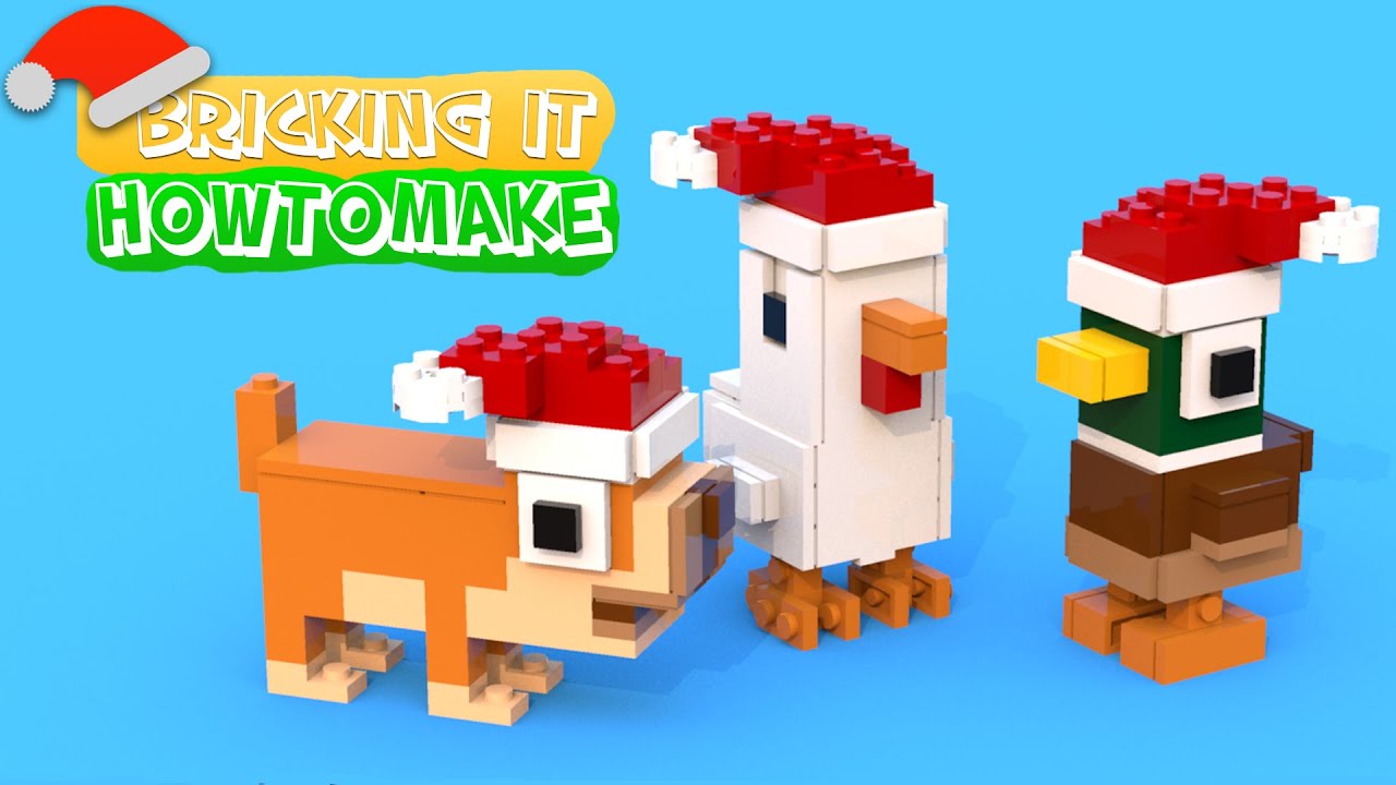 How To Make LEGO Animals with Christmas Hats (Christmas, MOC, Basic ...