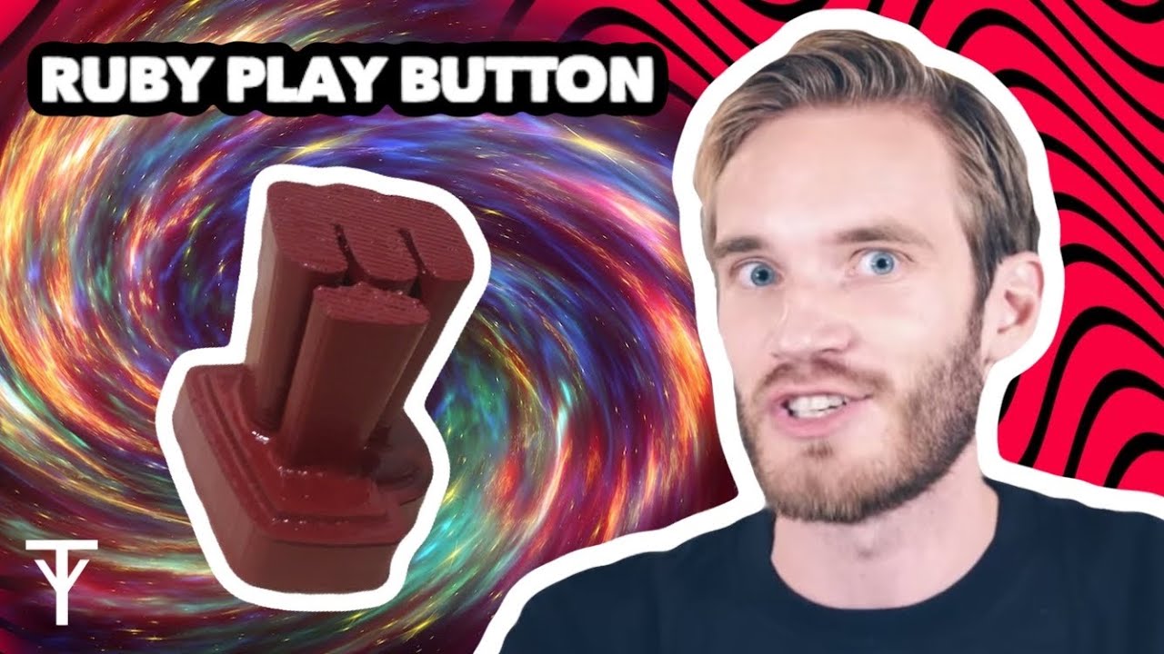 Pewdiepie 50 million subscriber award (ruby play button) - YouTube