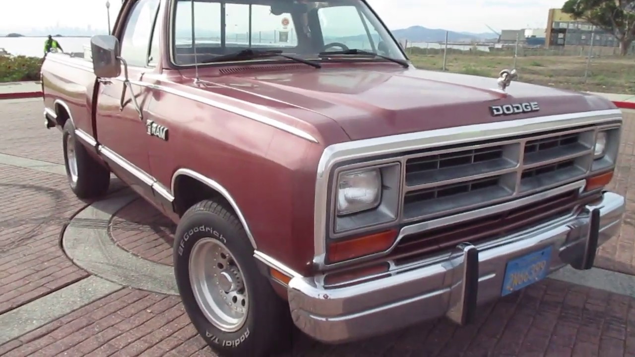 1986 Maroon Dodge Ram Walkaround - YouTube