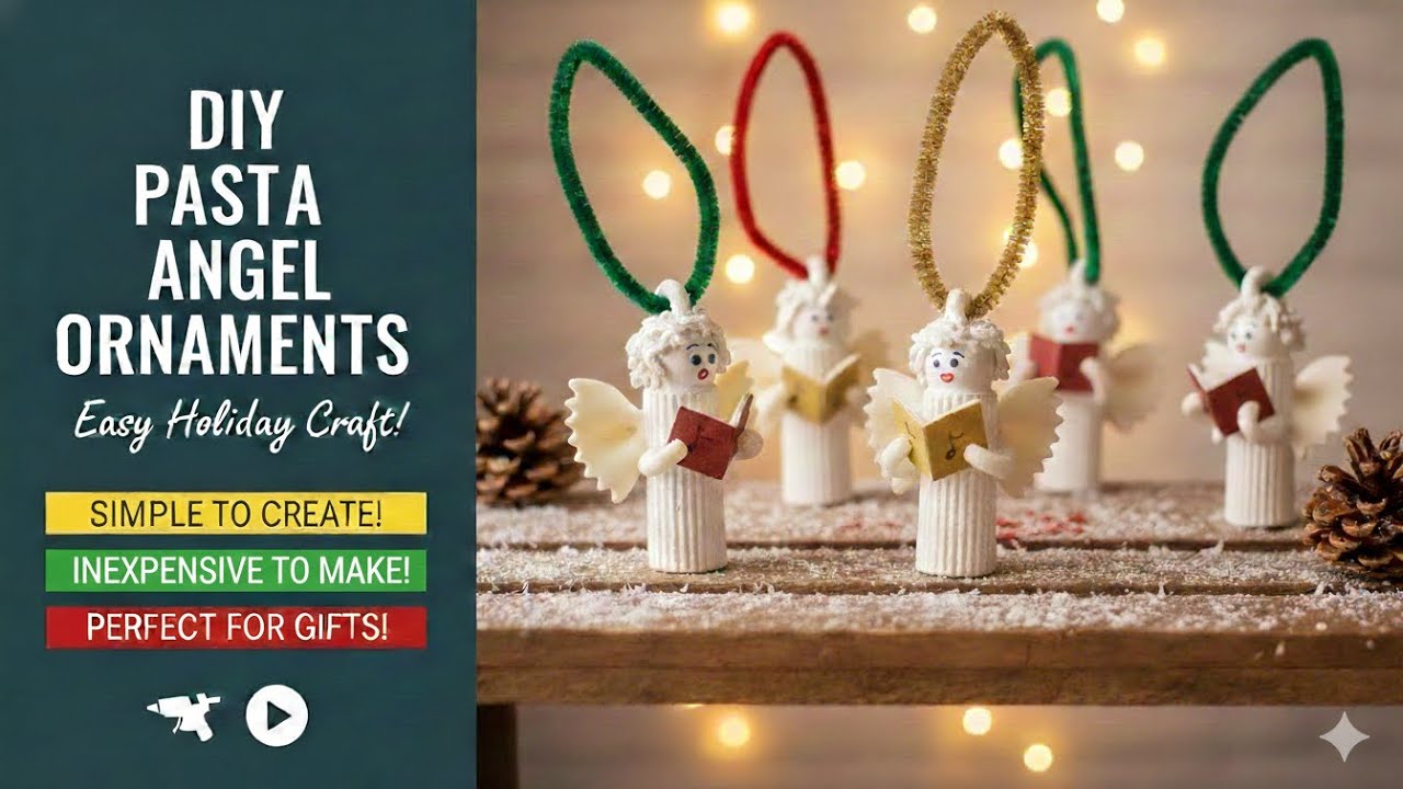 DIY Christmas Decoration Crafts | Pasta Angels - YouTube