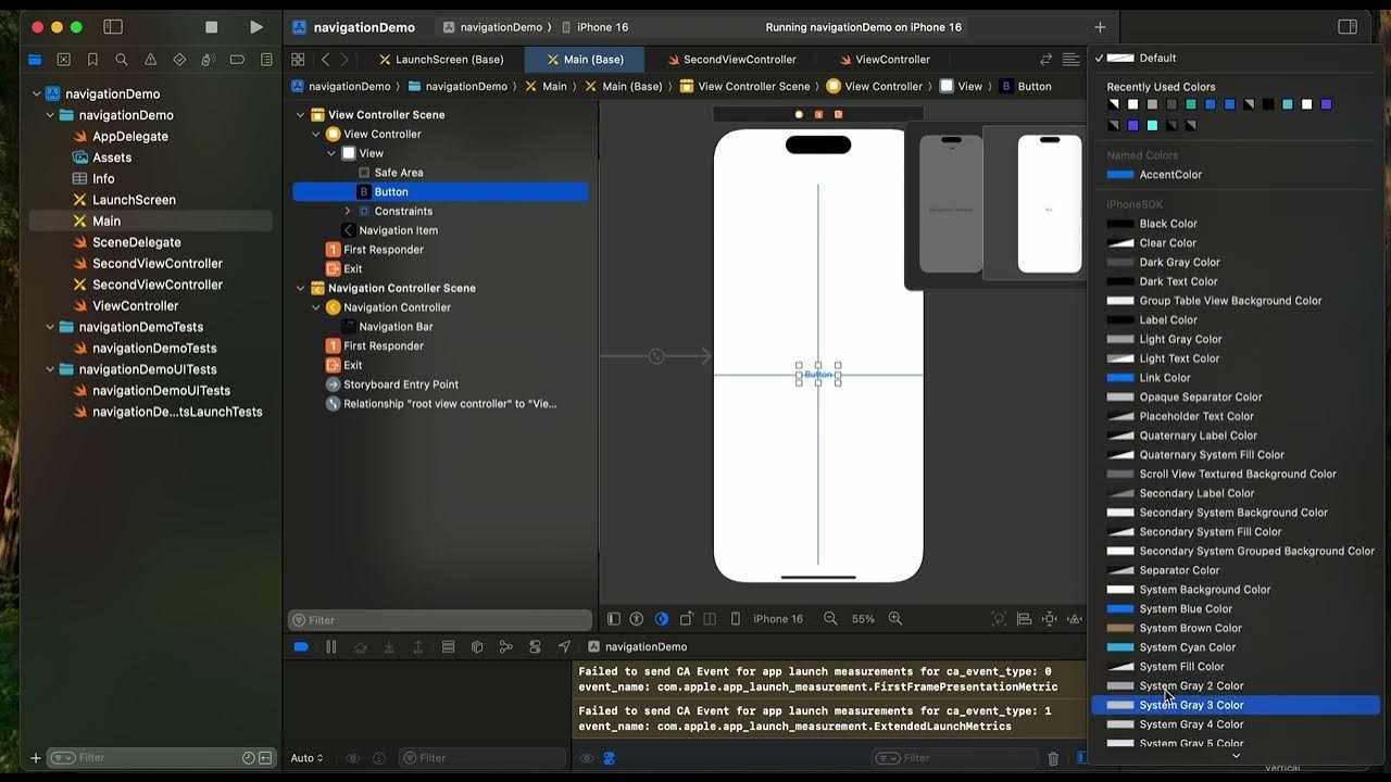 iOS Navigation Controller in xcode 16 - YouTube