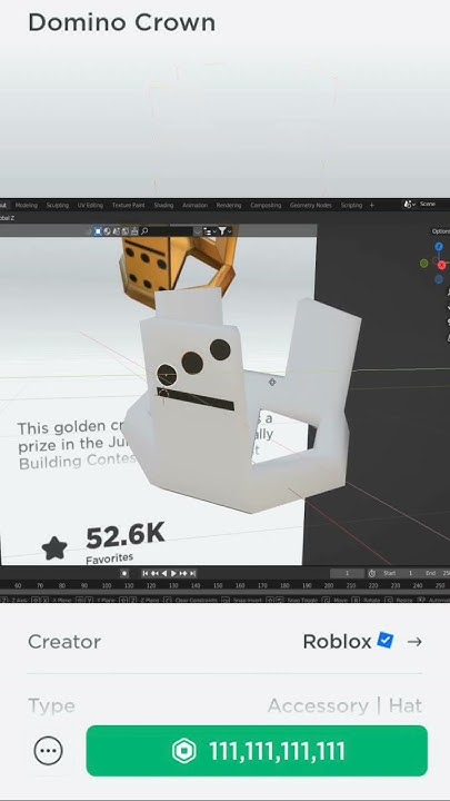 Roblox Domino Crown - 3D Blender Tutorial for Beginners (Animation) #3d #blender #tutorial # ...