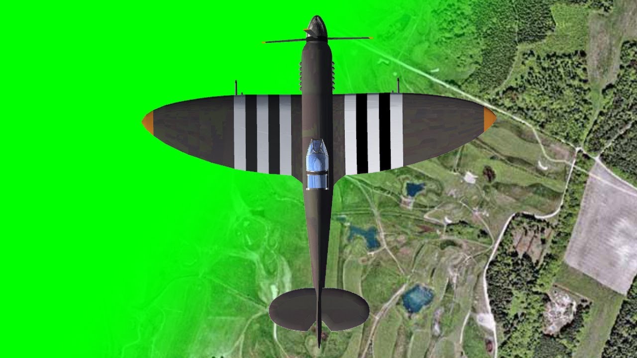 Spitfire Airplane fly green screen for gameplay - free green screen ...