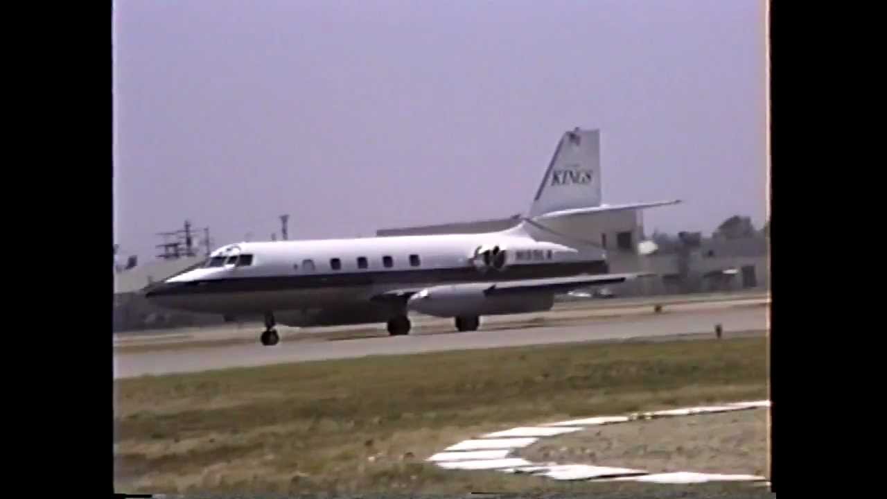 Los Angeles Kings 1967 Lockheed JetStar 731 Departing VNY - YouTube