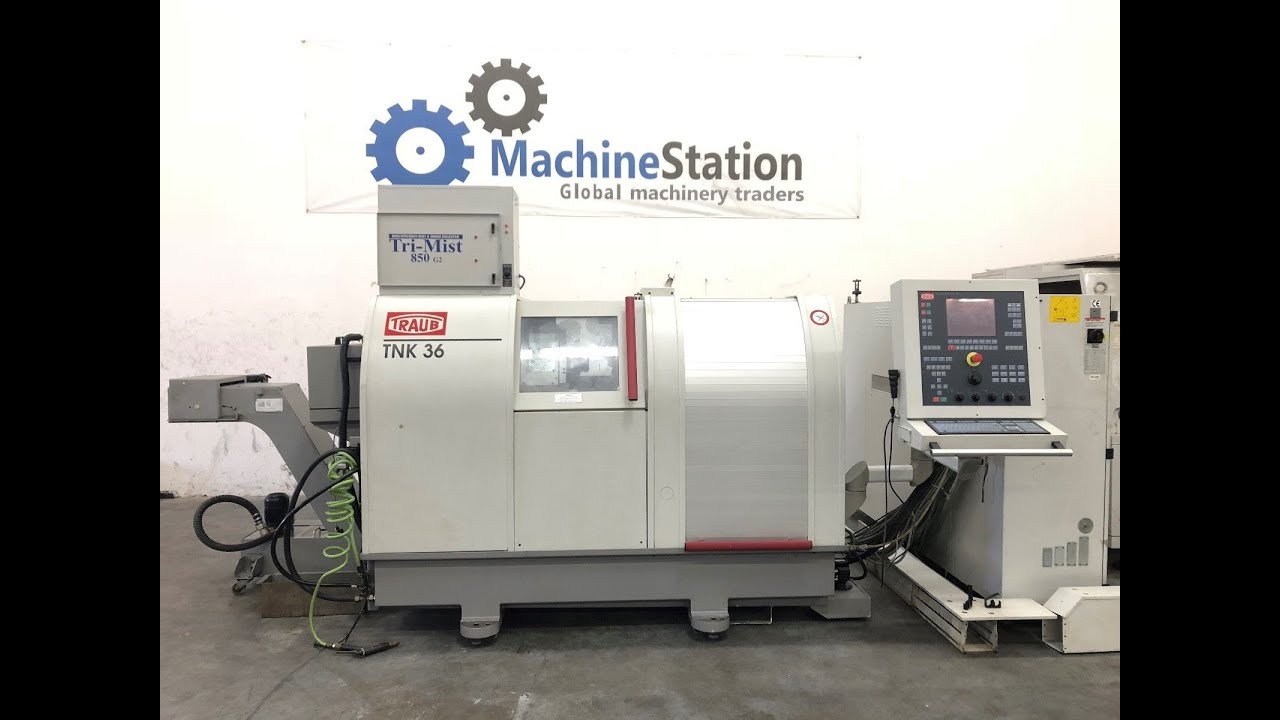Traub TNK-36 CNC 9 Axis Swiss Screw Lathe Machine 2 X Spindles 12 ATC ...
