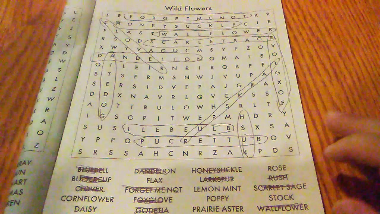 ASMR Gum Chewing Word Search (Wild Flowers) - YouTube