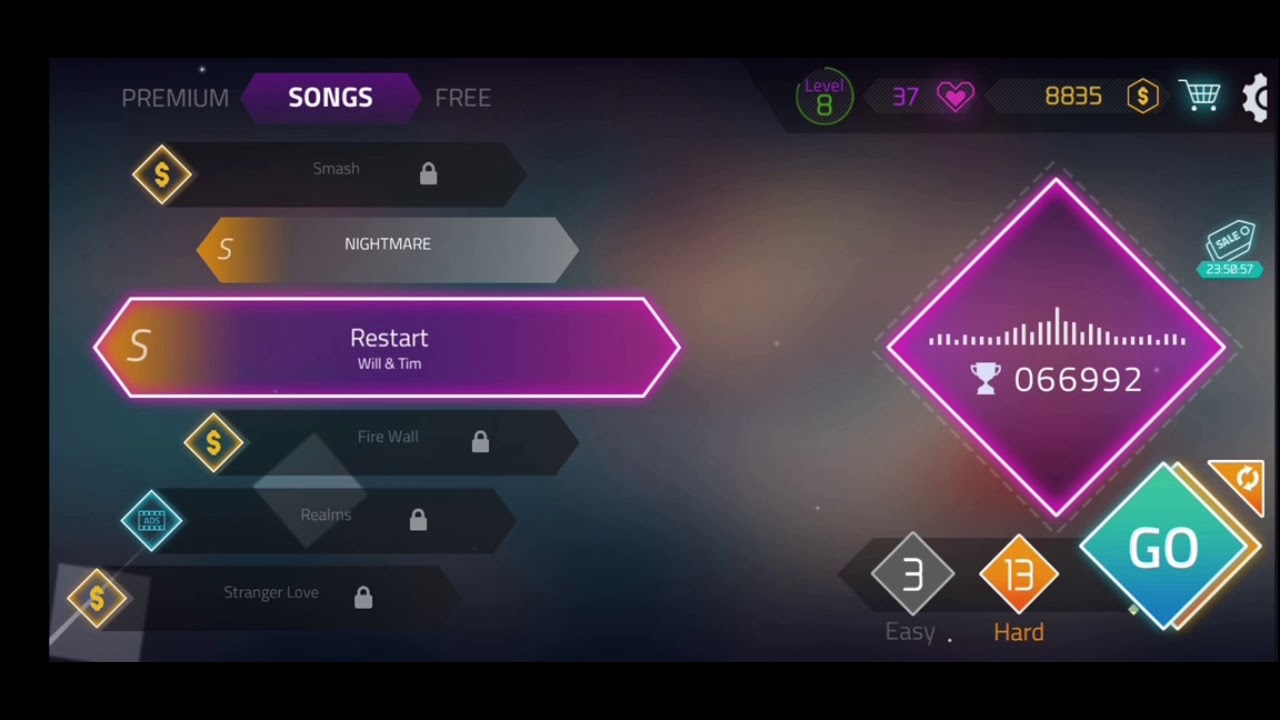 Beat Tiles - Restart Full Combo Hard Level - YouTube