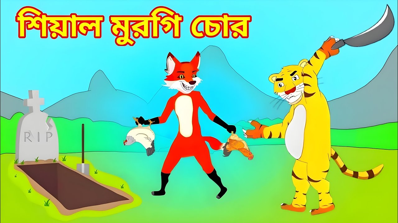 মুরগি চোর শিয়াল ও বোকা বাঘ | Rakkhos | Bangla Cartoon | Rupkothar ...