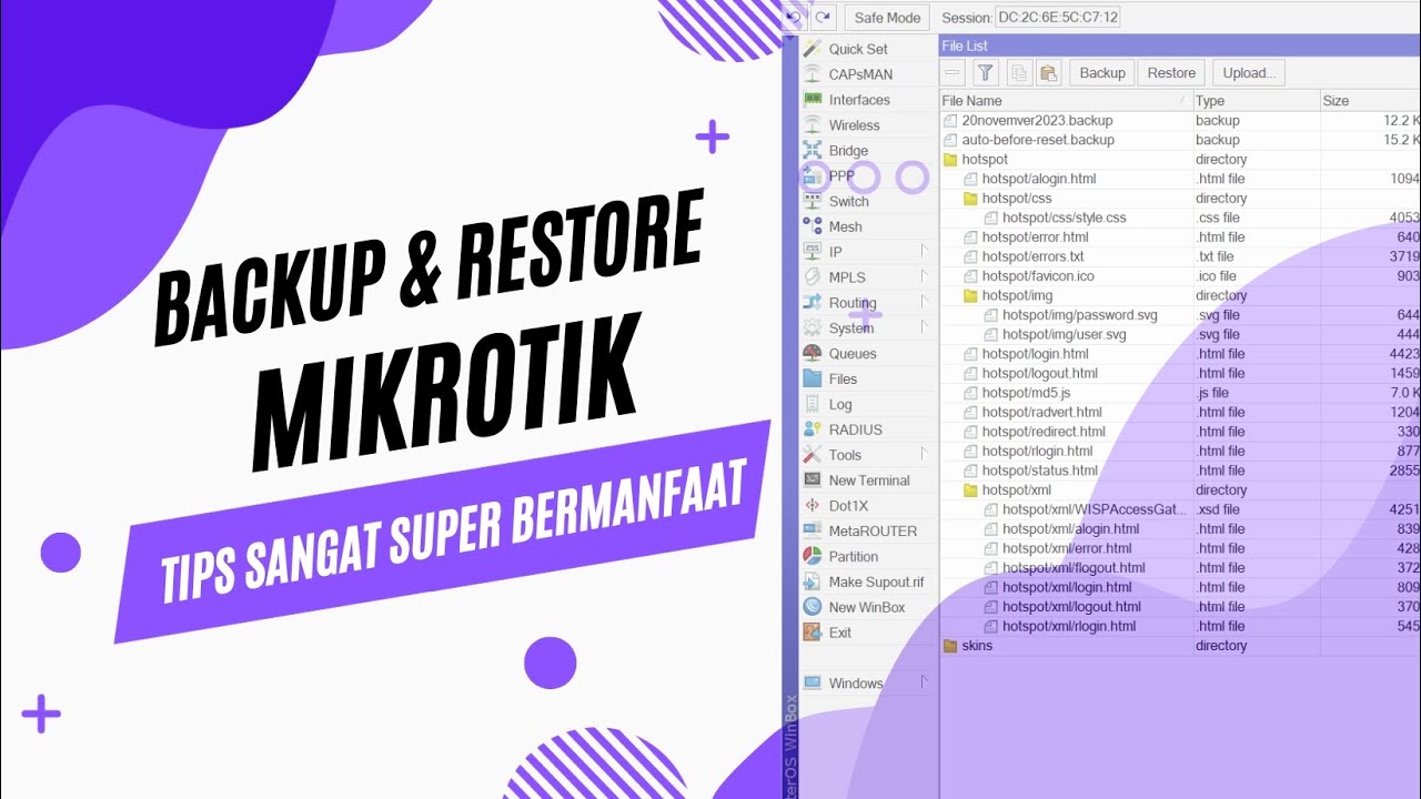 BACKUP RESTORE MIKROTIK - YouTube