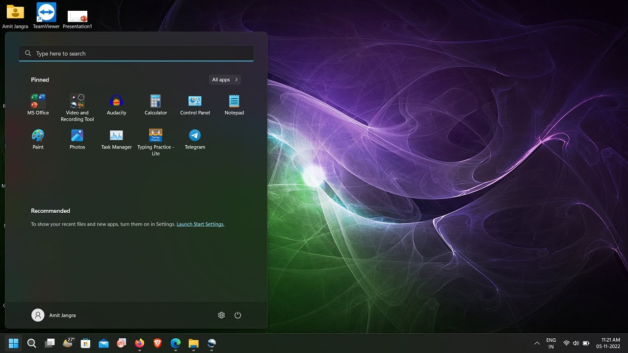 Change position of Start Menu in Taskbar Windows 11 - YouTube