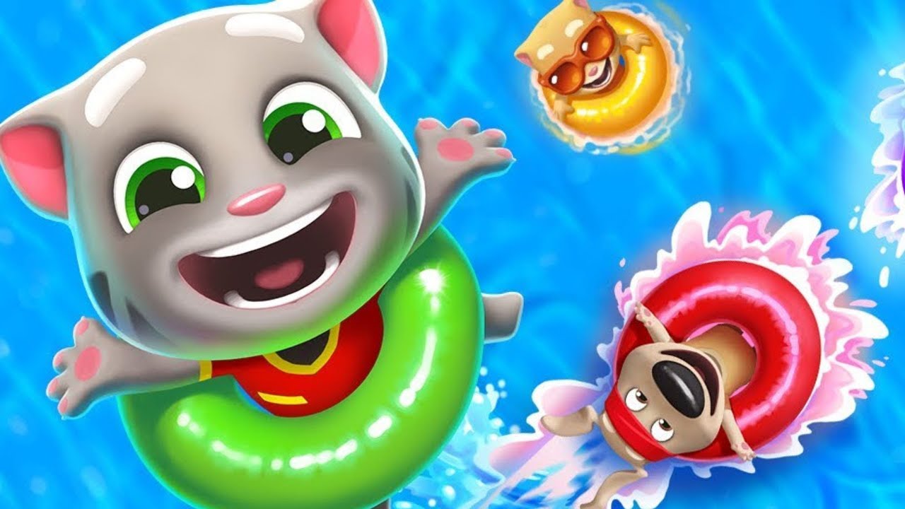 AYIN AJAK KUCING TOM MAIN TABRAK-TABRAK BALON DIKOLAM RENANG MIRIP ...