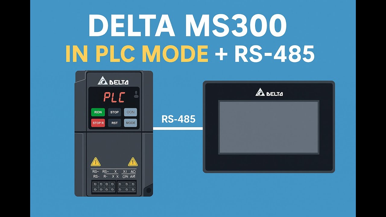 Delta MS300 PLC Mode + RS485 HMI DOP107EV Communication with PLC ...