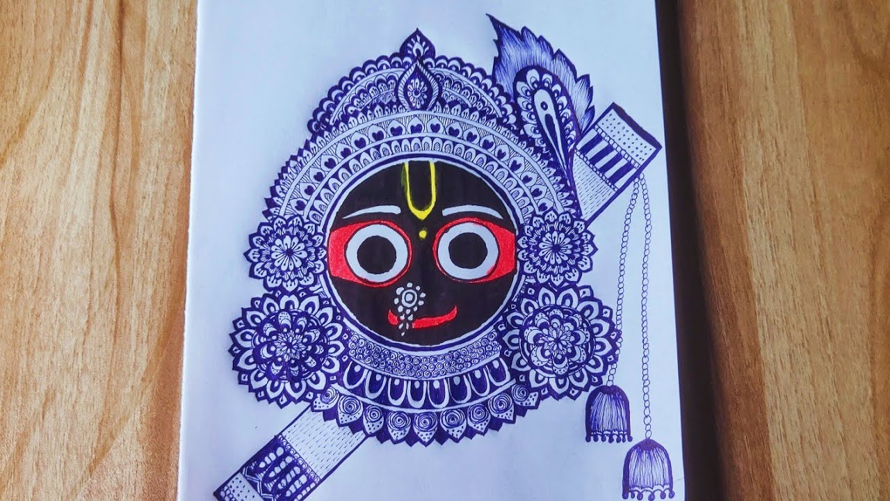 Jagannath Drawing easy. How to draw Jagannath mandal art in very easy ...