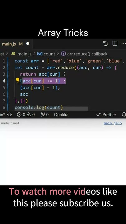 Interview Challenge # 36 || Count Array Elements in js YT #shorts #javascript - YouTube