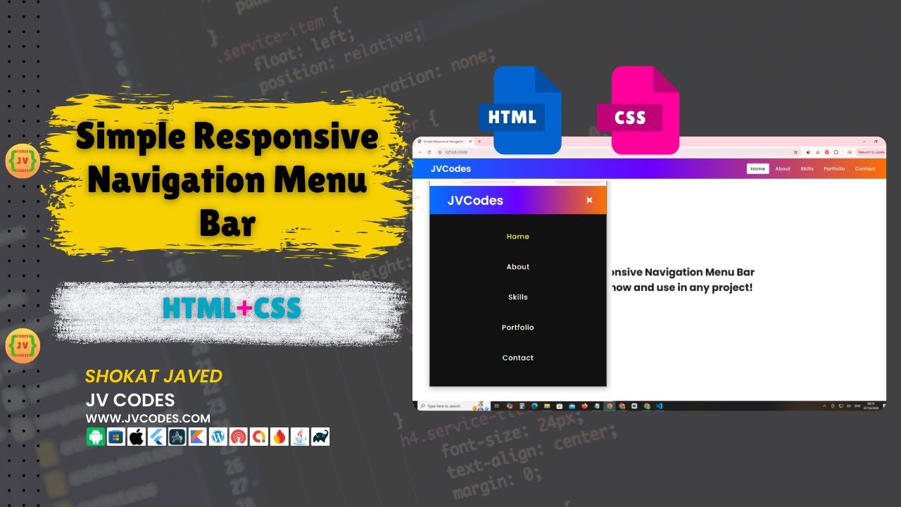 How To Create A Simple Responsive Menu Bar In Html And Css Coding Webdevelopment Webdesign 3128