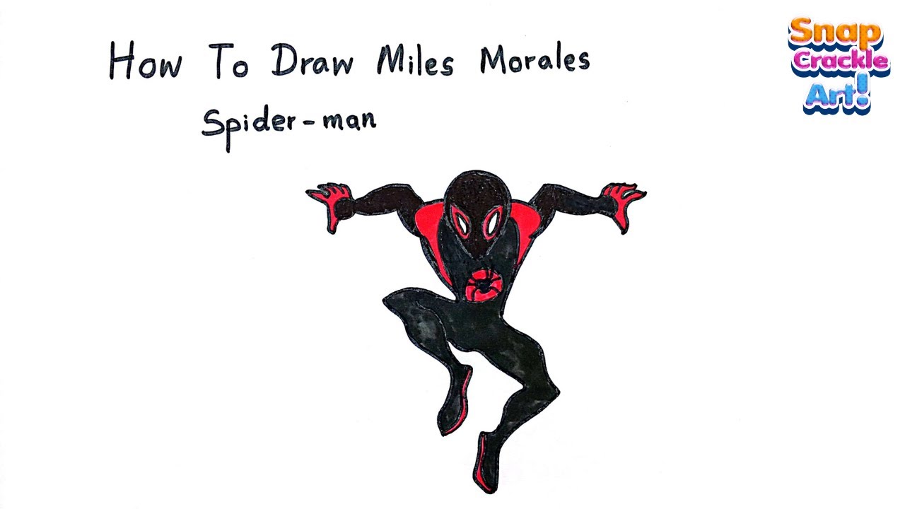How To Draw Miles Morales Spiderman Step By Step | Drawing Lesson Made ...
