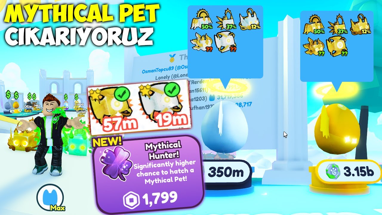 MYTHICAL PET ÇIKARIYORUZ VE SİZE PET ATIYORUM / Roblox Pet Simulator X ...