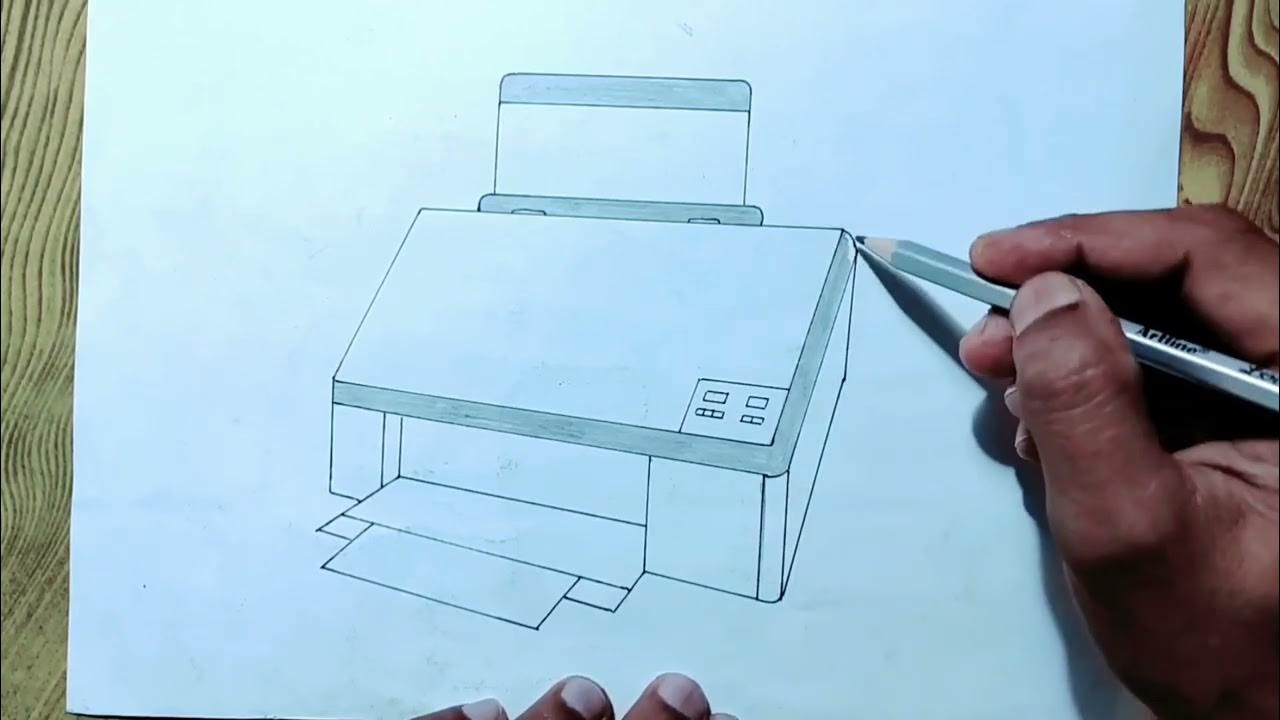 How to draw printer step by step so easy/ Easy way to draw printer ...
