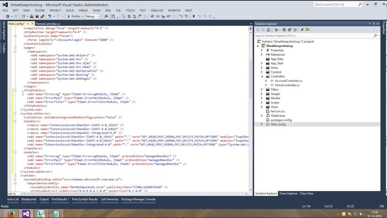 How to use exception log mechanism elmah in Asp.net MVC - YouTube