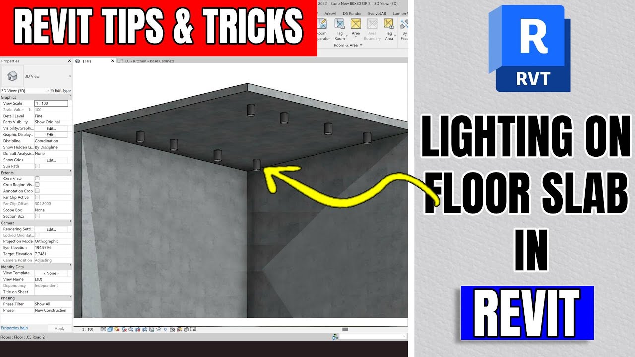 How to Place a Light Fixture on Slabs/Roofs in Revit - YouTube