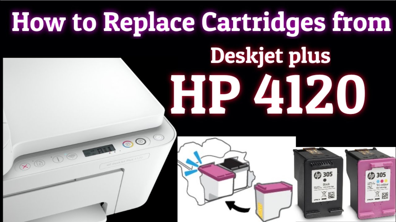 How to Remove or Replace Cartridges from HP Deskjet 4120 Printer | step ...