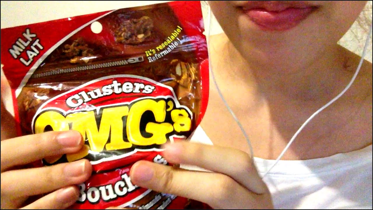 ASMR Eating Junk Food - Crunchy Chips and OMG Chocolate Clusters - YouTube