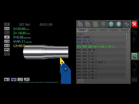 cnc simulator g71 job 1 - YouTube