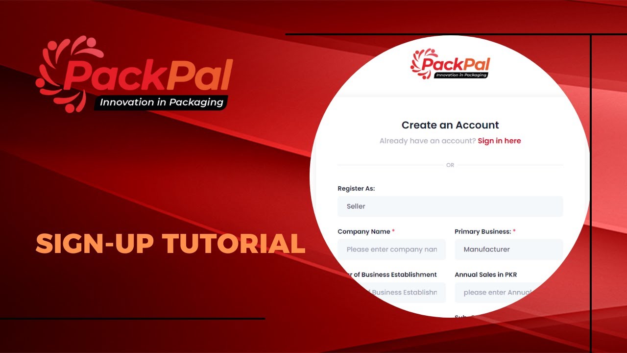PackPal - Sign Up Tutorial - Pakistan's First B2B marketplace platform for packaging business ...