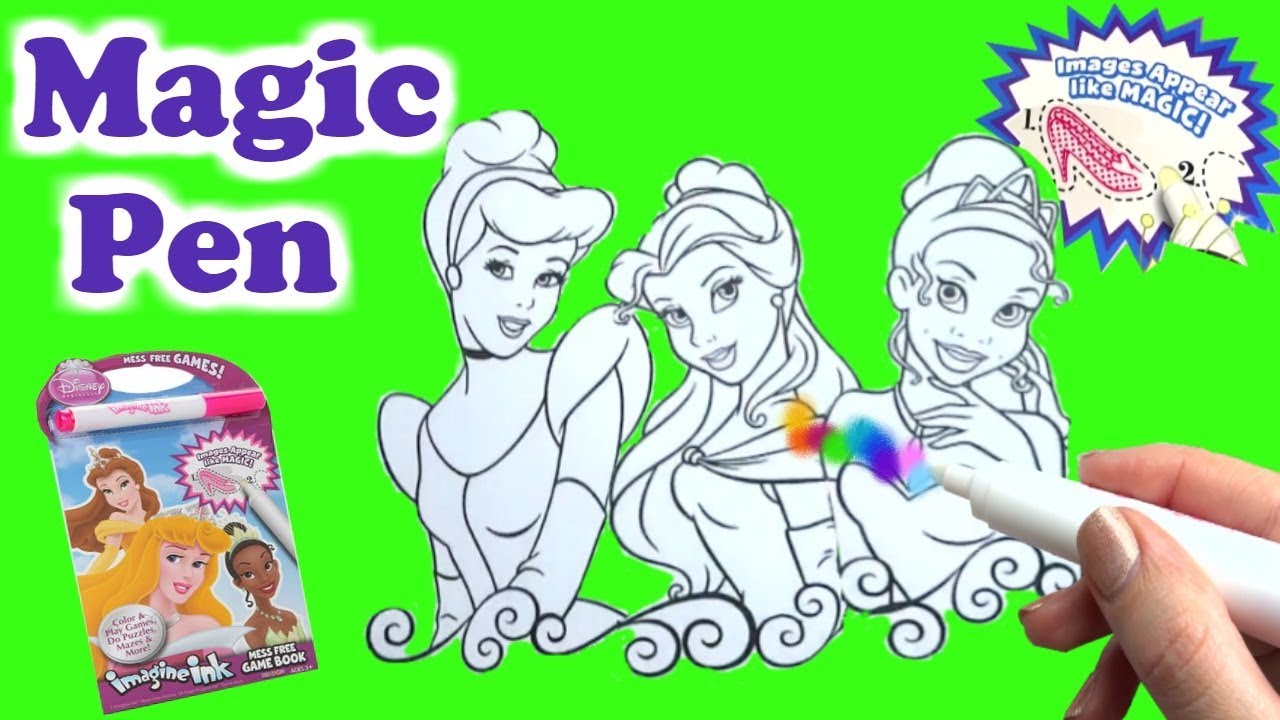 Disney Princess Imagine Ink Coloring Art Book with Magic Pen and ...