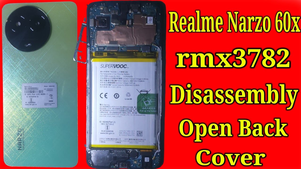 Realme Narzo 60x Disassembly || Realme rmx3782 open Back Cover ...