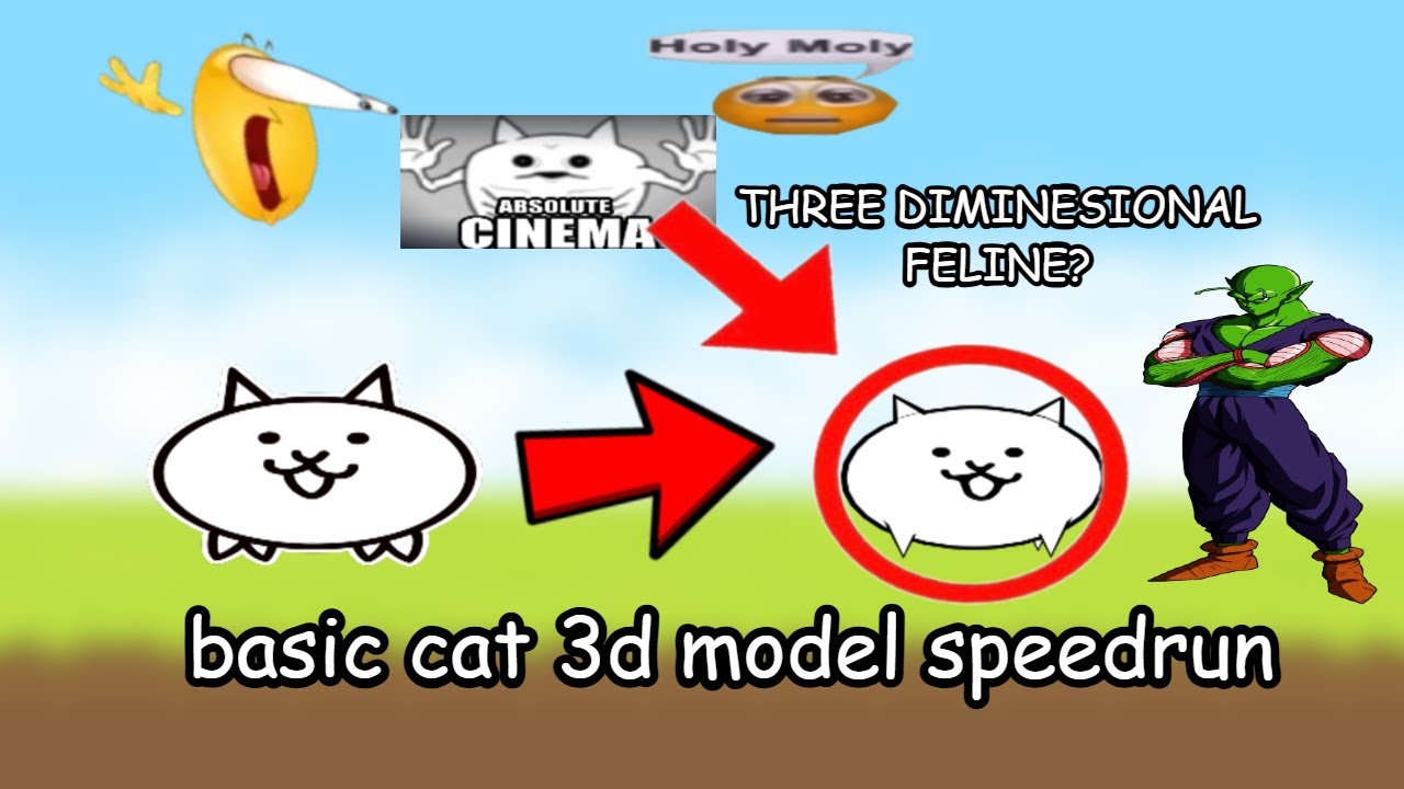 battle cats basic cat 3d model speedrun - YouTube