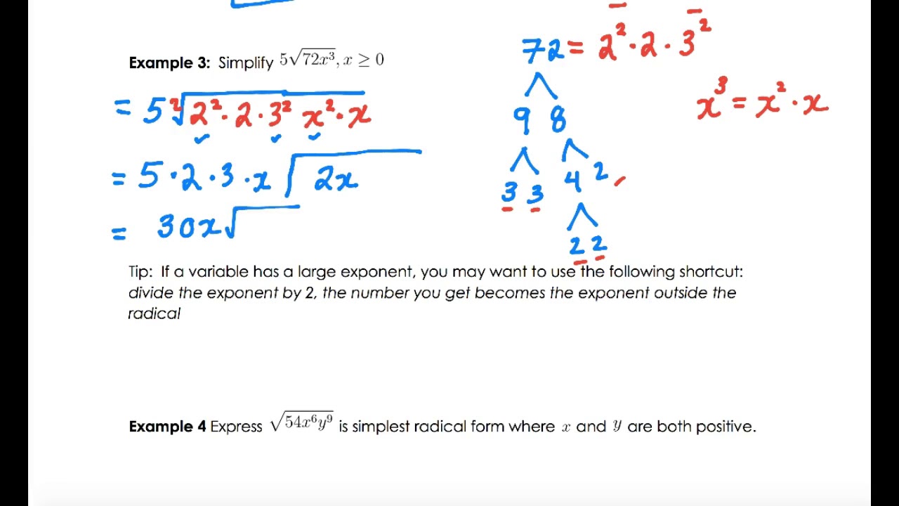 Lesson 9 Radicals and Conjugates Part 2 - YouTube