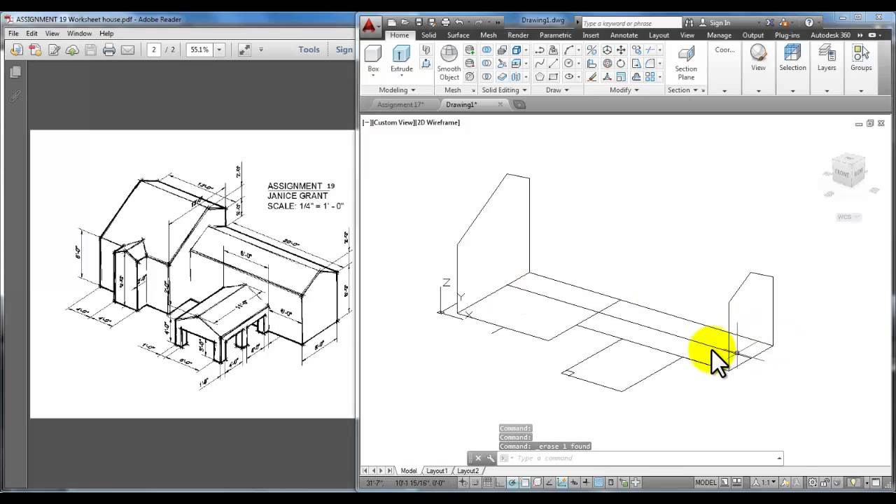 AutoCAD 3D Mass House Video 1 of 2 Assignment 18 - YouTube