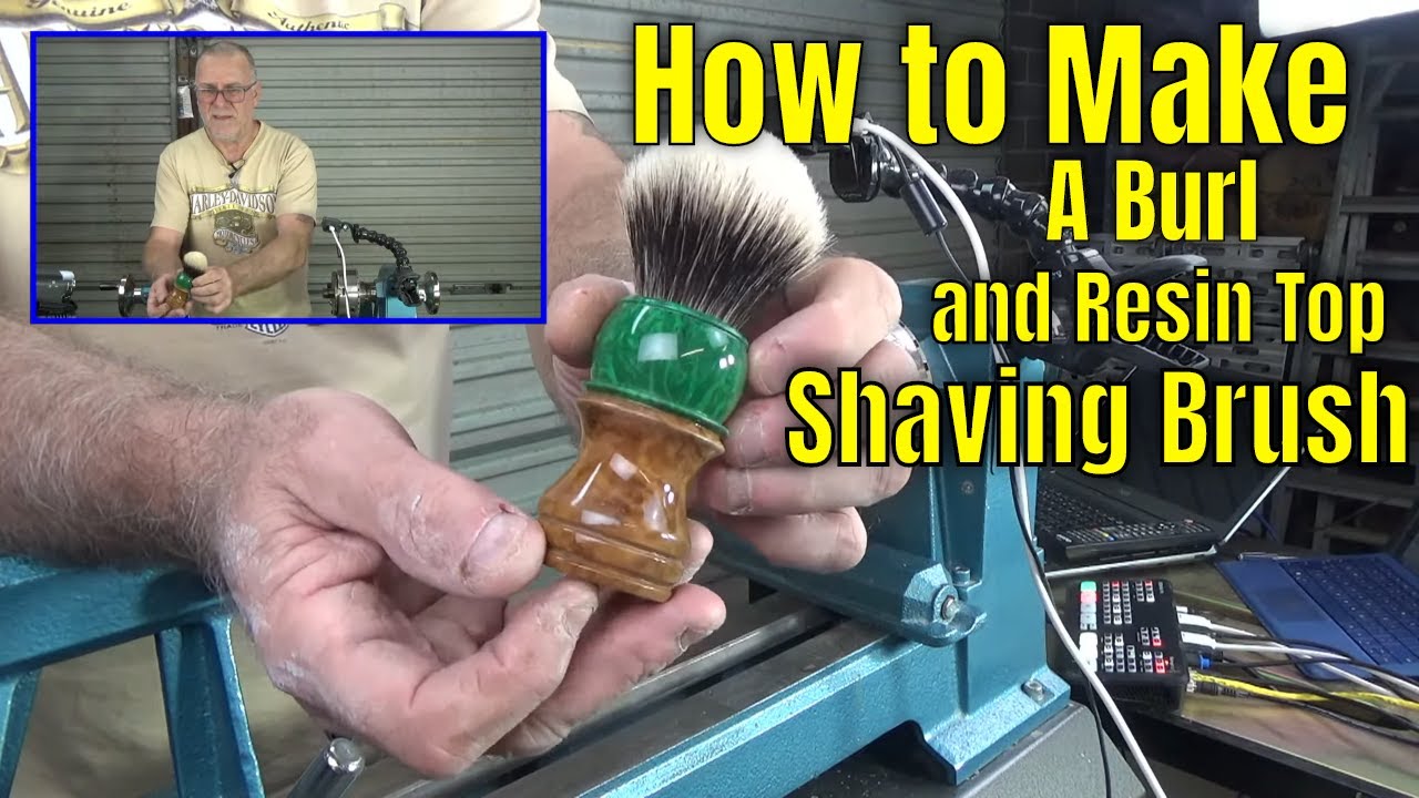 How to make a Burl and resin top Shaving Brush - YouTube