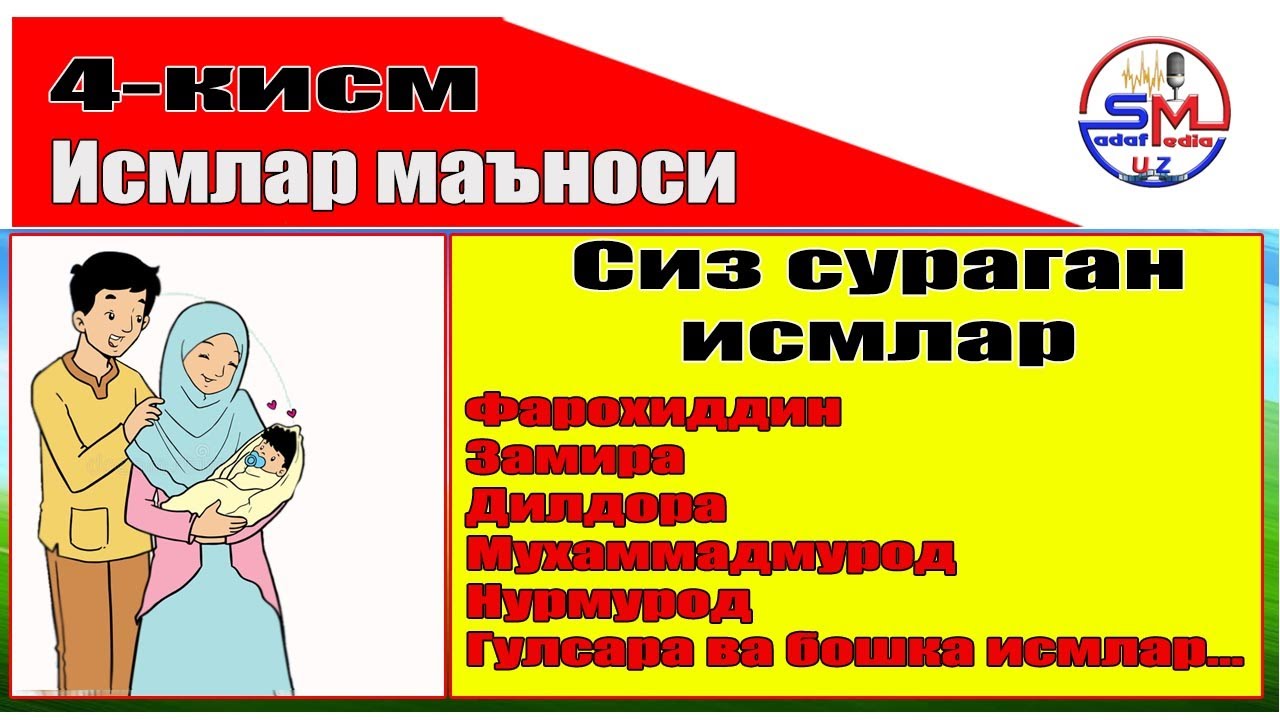 Ismlar manosi 4-qism/Исмлар маъноси 4-кисм/Куръонда исми зикр этилган ...