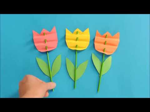Paper Tulip Craft | Paper Flower Crafts | Easy Kids Crafts - YouTube