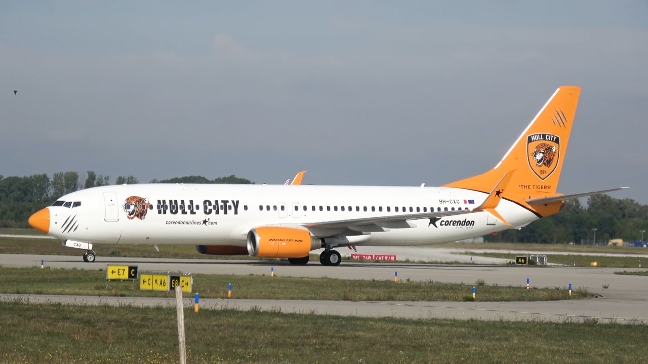 Corendon Airlines Europe Boeing 737 Hull City Livery landing & take off ...