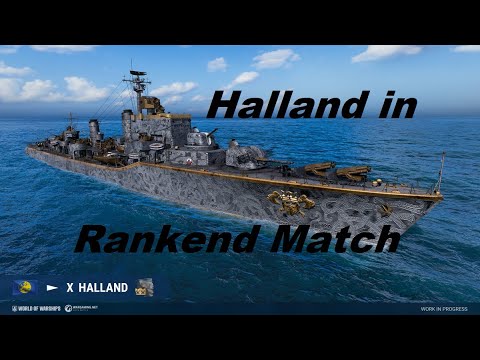 World of Warships The Halland T10 Destroyer in Rankend Match - YouTube