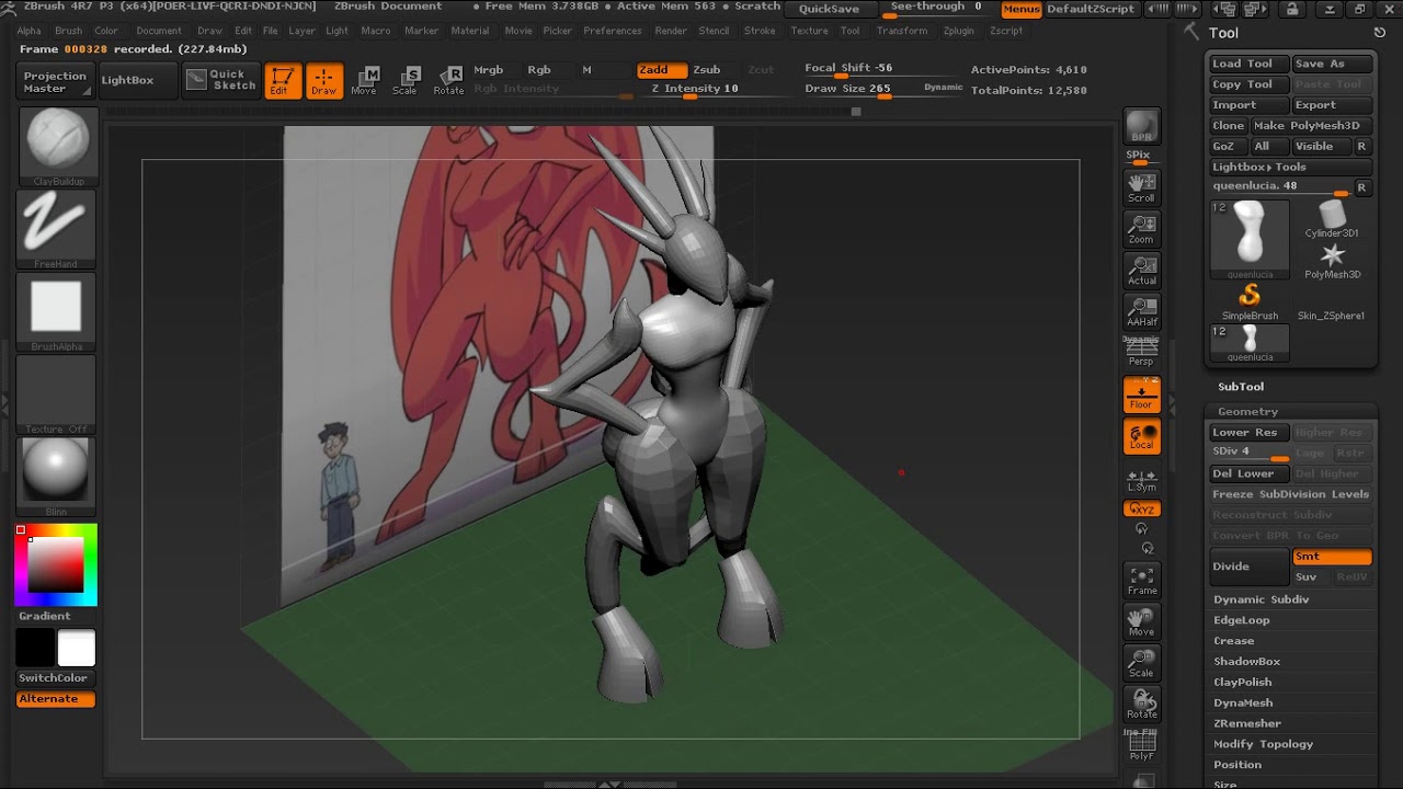 Lucia Demon Queen 3d model progress - YouTube
