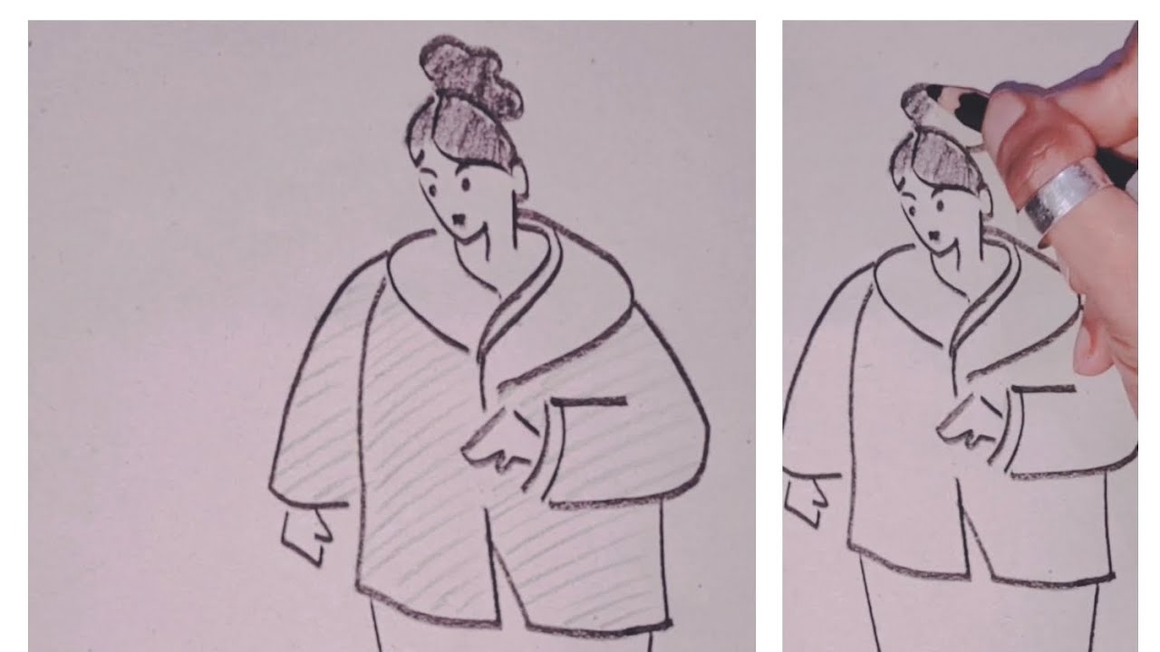How to draw woman cartoon drawing #mocartoons - YouTube