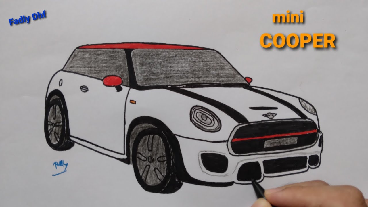 Drawing MINI COOPER | Luxury Cars - YouTube
