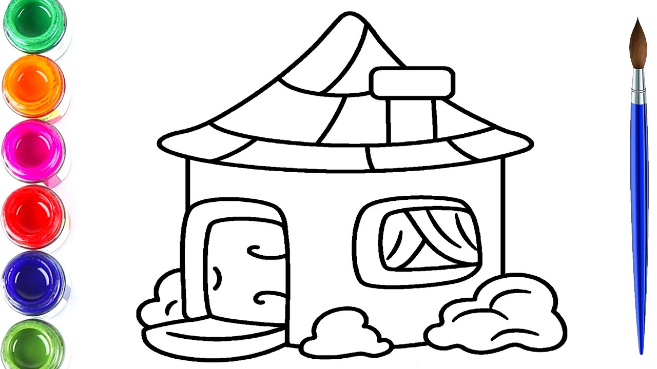 Tent House Drawing, Painting and Coloring for Kids | Kids Art | How To ...