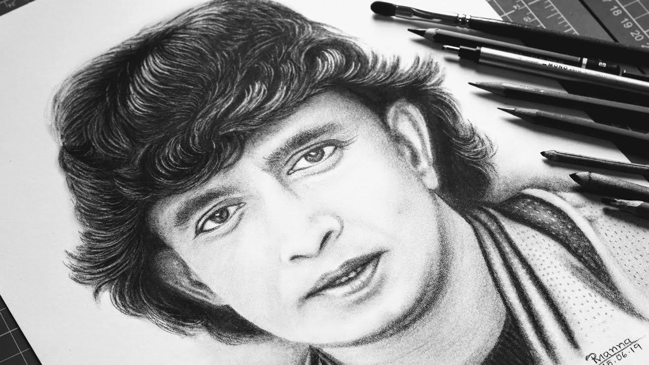 Happy birthday Mithunda / mithun chakraborty /charcoal pencil drawing ...