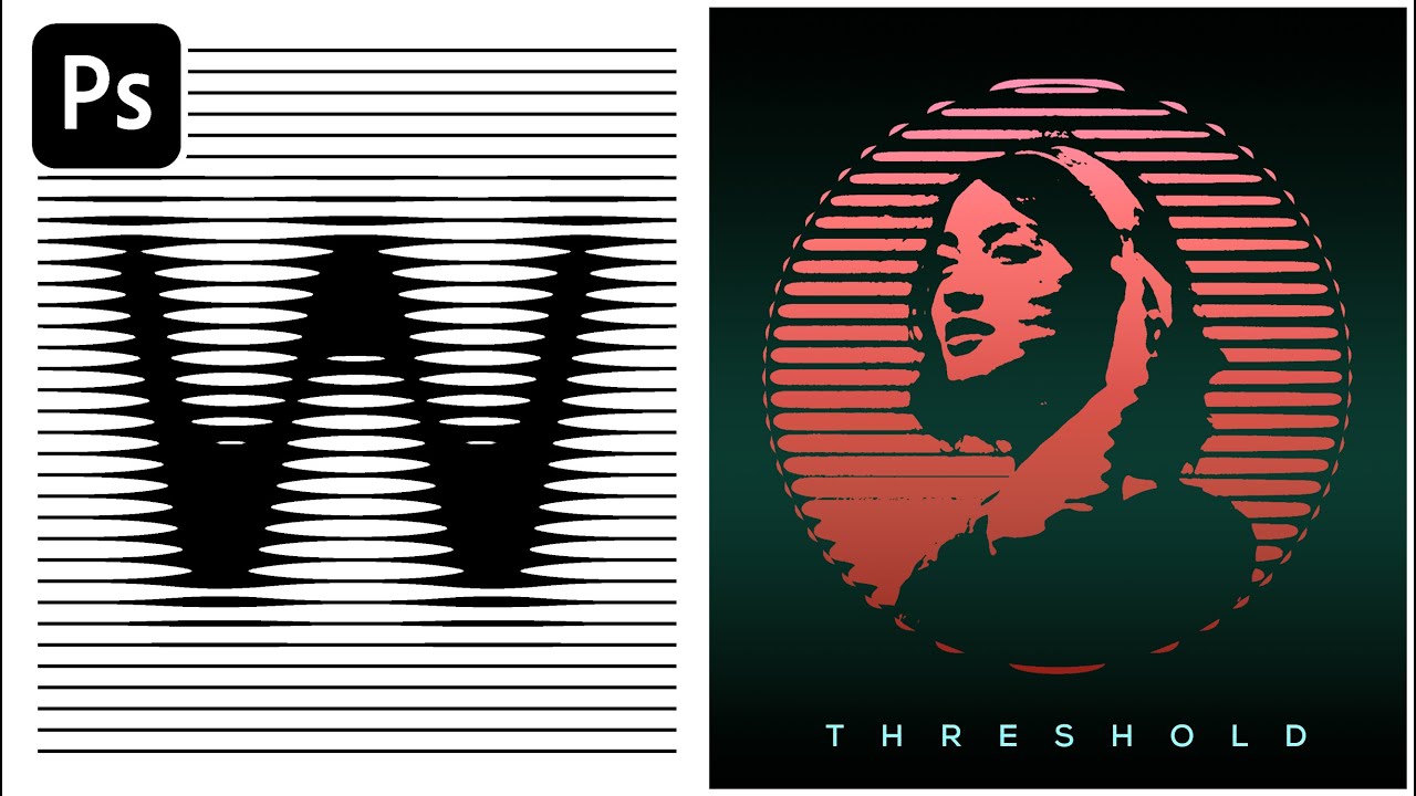 Threshold Line Effect in Photoshop | Graphic Design | Curve, Invert ...